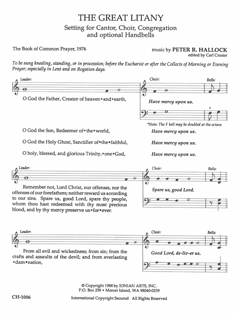 The Great Litany (BCP) | The Peter R. Hallock Institute