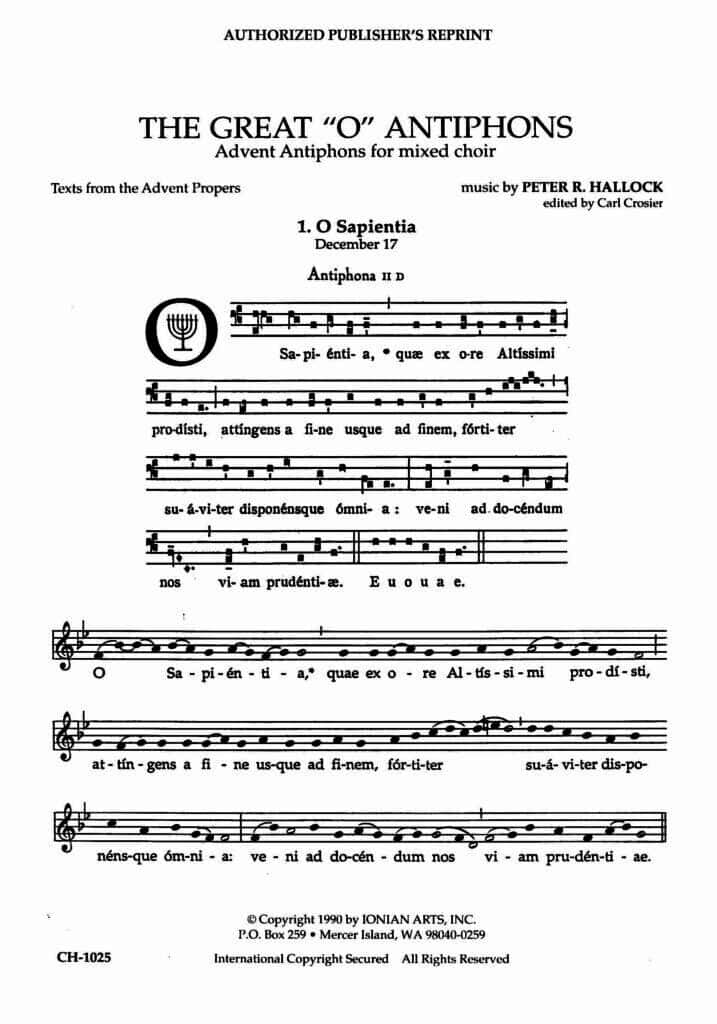 The Great O Antiphons | The Peter R. Hallock Institute