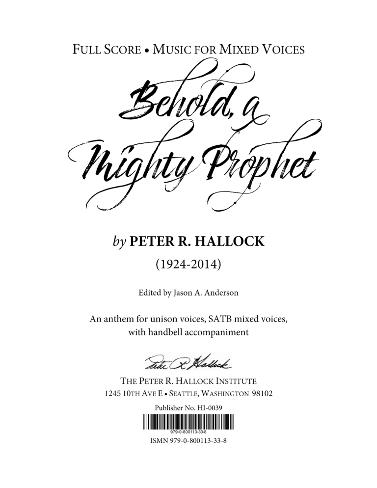 Behold a mighty prophet | The Peter R. Hallock Institute